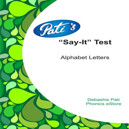 "Say It" Test - A ... Alphabet Letters | PDF