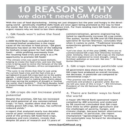 Genetically modified crops and food Security..scientific facts | PPTX