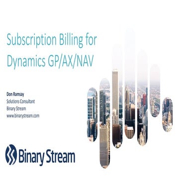 Binary Stream - Subscription Billing - D365 Business Central | PDF