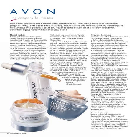 Case study marki Avon z Albumu Superbrands Polska 2008 | PDF