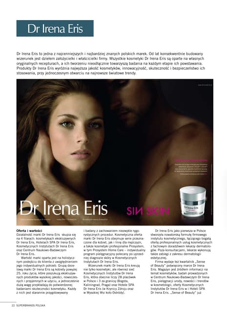 Case study marki Dr Irena Eris z Albumu Superbrands Polska 2006 | PDF