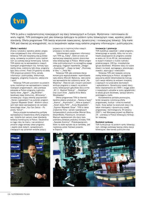 Case study marki TVN z Albumu Superbrands Polska 2006 | PDF