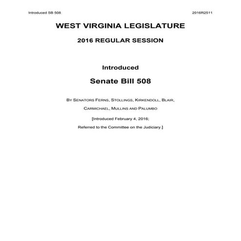 WV SB 508: Relating to civil claims for private nuisance | PDF