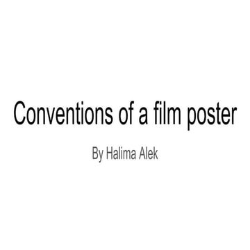 Conventions of a film poster | PPTX