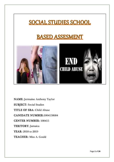 CSEC Social Studies - Sample SBA | DOCX