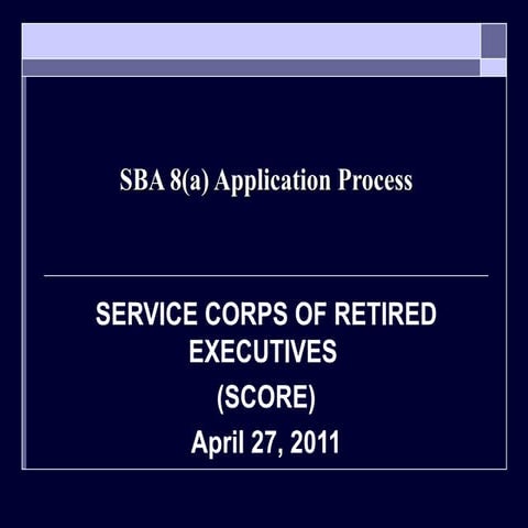 SBA 8a Application Process | PPT