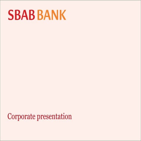 Sbab Bank corporate presentation | PPT