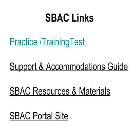 SBAC links | PPT