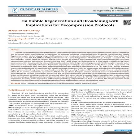 On Bubble Regeneration and Broadening with Implications for Decompression Protocols_Crimson ...