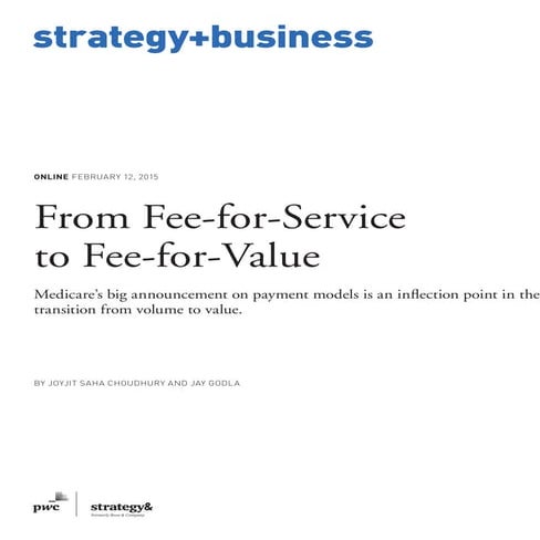 The Road to Value-Based Care | PDF