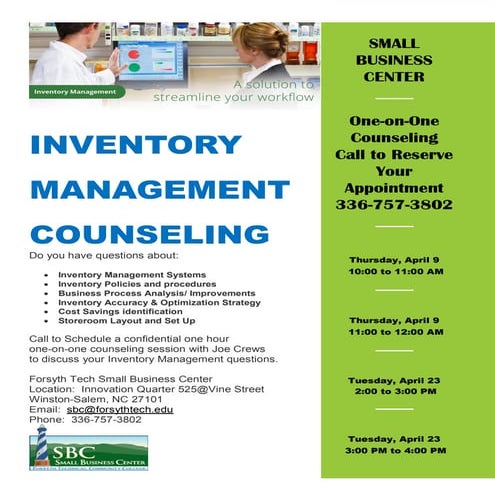 Sbc inventory management counseling flyer | PDF