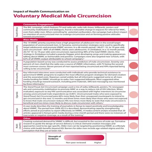 Voluntary Medical Male Circumcision Evidence Fact Sheet | PDF