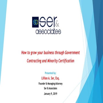 Government Contracting and Minority Certification | PPT