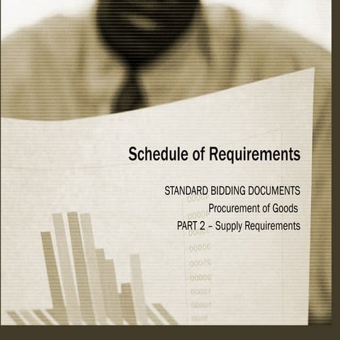 Sbd procurement of goods section vi schedule of requirements | PPT