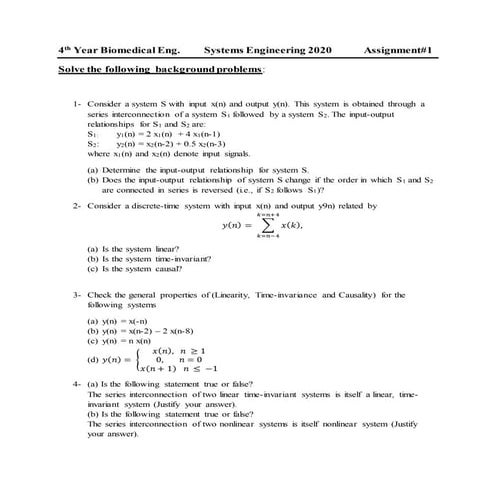Control assignment#1 | PDF
