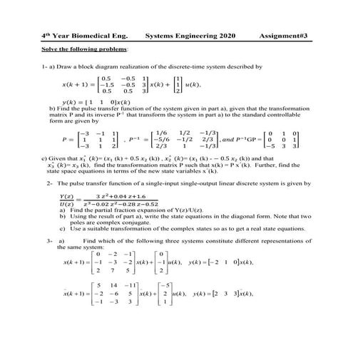 Control assignment#3 | PDF