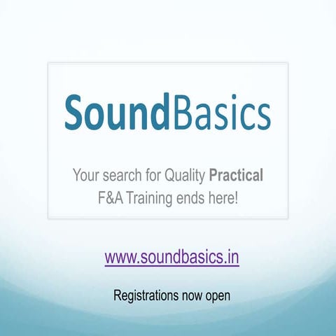 Sound Basics | PPTX | Business Accounting & Finance | Business