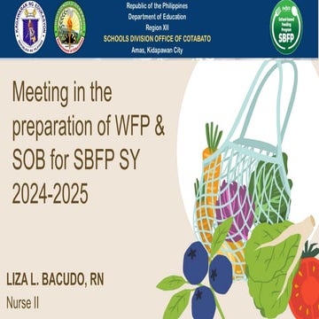 SBFP NFP MEETING IN THE PREPARTION OF WFP | PPT