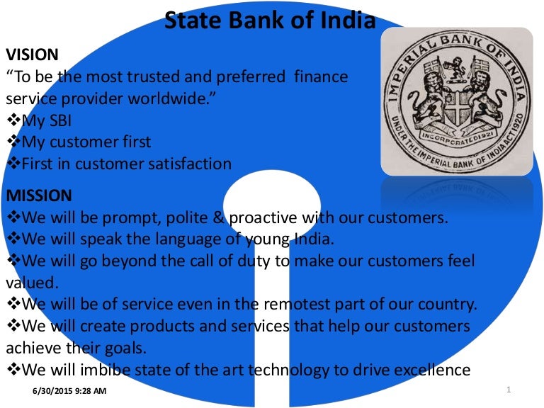 State Bank of India Vision and Mission (Ravi Kulkarni)