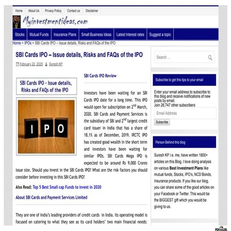 Sbi cards ipo review should you invest or avoid | PPT