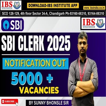 SBI Clerk 2025 Notification PPT – Eligibility, Exam Dates, Syllabus ...