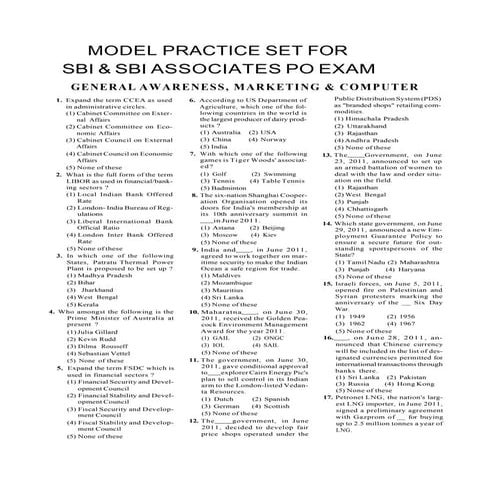Sbi po practice set 3 | PDF