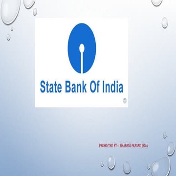 STATE BANK OF INDIA PPT.. {AT A GLANCE} | PPTX | Business Banking & Finance | Business