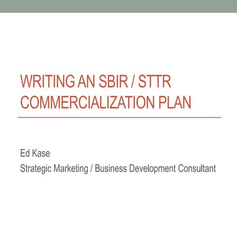 Sbir commercialization 20170612 | PDF