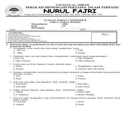 Sbk Kelas 9 Uts Sem 2 Pdf