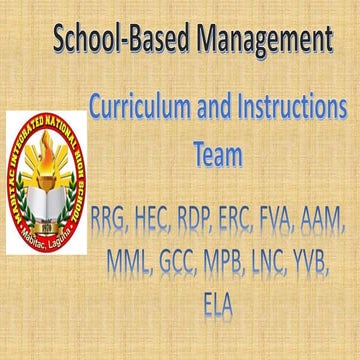SBM-Curriculum and Instructions | PPT
