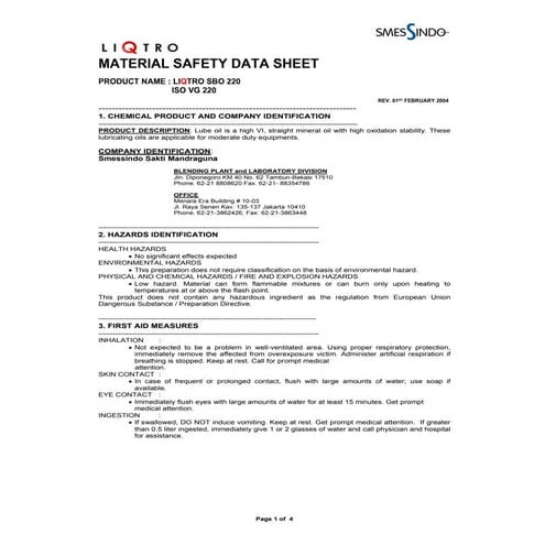 SBO ISO VG 220 | PDF