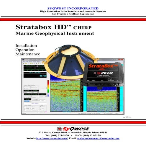 Stratabox HD™ CHIRP Marine Geophysical Instrument Manual | PDF