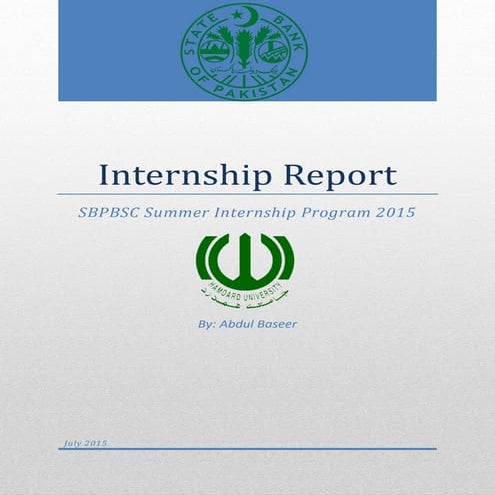 Sbpbsc internship report abdul baseer- | PDF