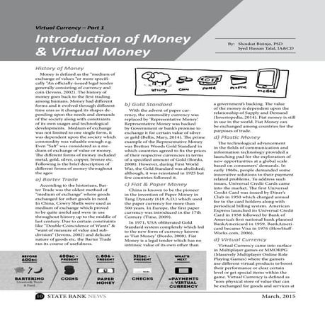 Cryptocurrencies - Part I | Introduction of Money & Virtual Money | PDF