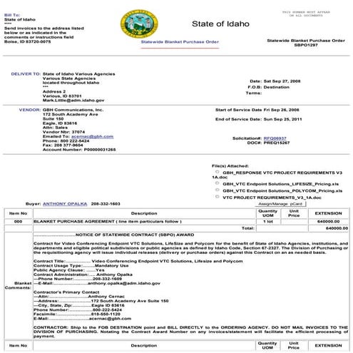 SBPO1297-Video Conferencing VTC Endpoint Solutions-GBH ... | PDF