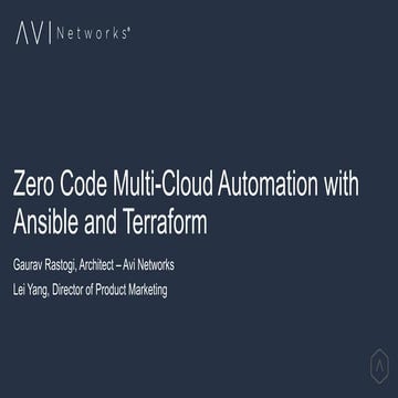 Zero Code Multi Cloud Automation With Ansible And Terraform Pptx