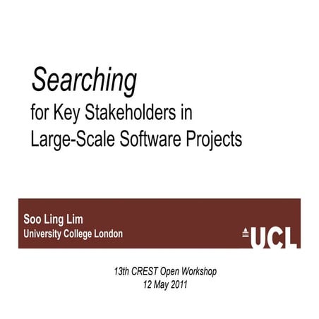 Searching for Key Stakeholders in Large-Scale Software Projects | PPT