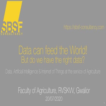 SBSF presentation at RVSKVV, Gwalior, 20/07/2020 | PDF