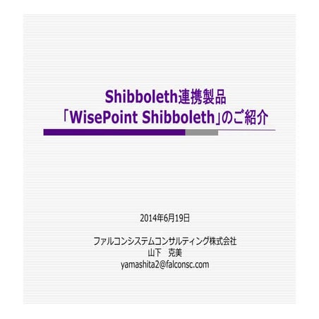 WisePoint Shibboleth presentation at Oosaka | PPT