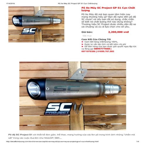 Pô Xe Máy SC Project GP S1 Cực Chất lượng | PDF