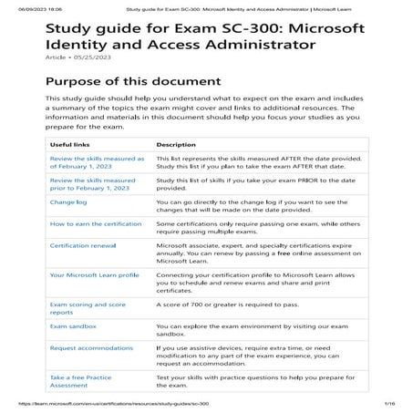 Study guide for Exam SC-300: Microsoft Identity and Access ...