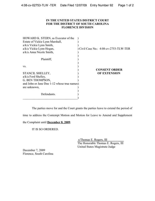Stern Response to motion to dismiss 8-20-10 | PDF