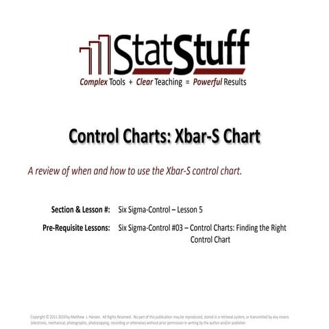 Control Charts: Xbar-S Chart | PPT