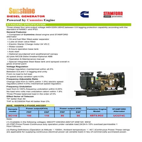 Sc110 cummins data sheet | PDF