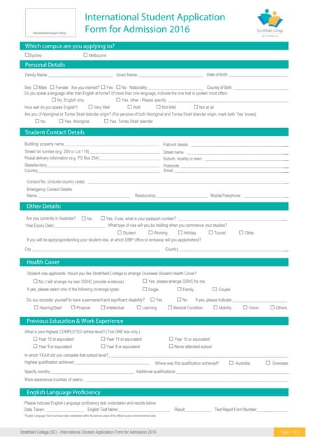st-thomas-student-application-form | PDF