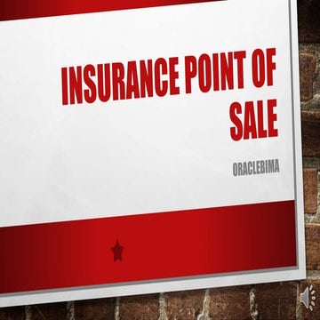 Insurance point of sale | PPTX