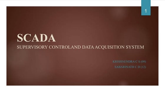 SCADA presentation.pptx | Computing | Technology & Computing