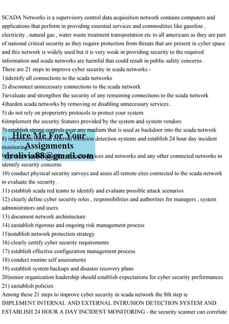 Scada Networks Is A Supervisory Control Data Acquisition Network Con Pdf