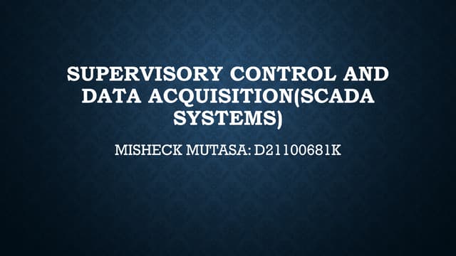 Introduction to SCADA | PPTX