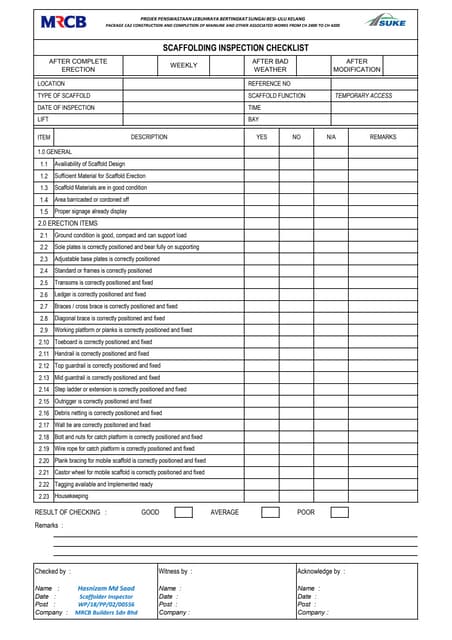 10. lifting-plan-checklist-and-method-statement-2 | DOCX | Weightlifting | Sports